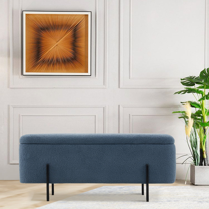 Latitude Run® Jezell Velvet Upholstered Storage Bench And Reviews Wayfair